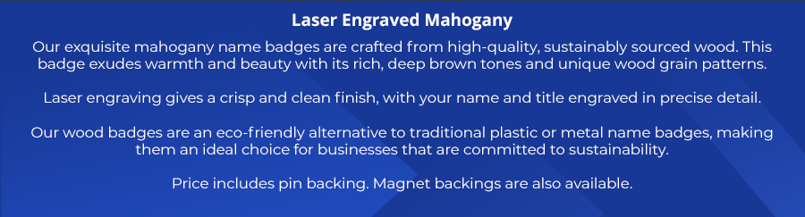 OriginalBadge.com Store. Original Badge Company Laser Engraved Mahogany ...