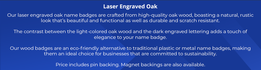 OriginalBadge.com Store. Original Badge Company Laser Engraved Oak Name ...